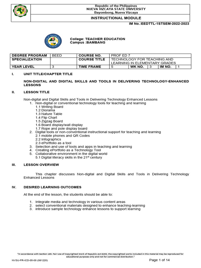 CHAPTER 3 - Non-Digital and Digital Skills and Tools in Delivering ...