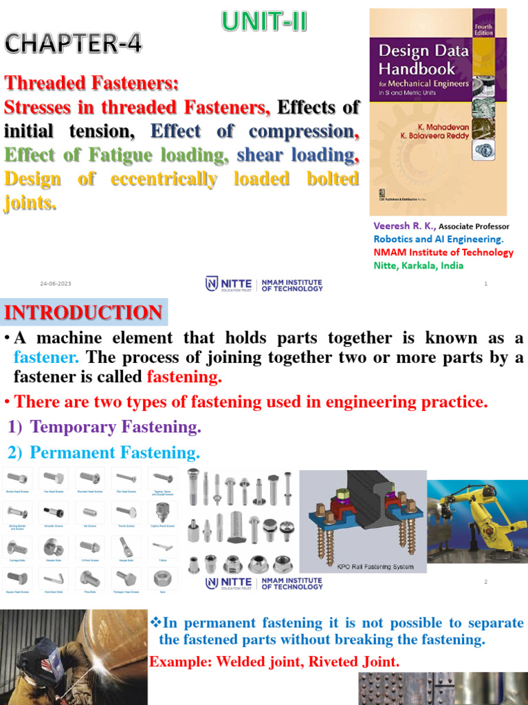 Chapter 04 Threaded Fasteners | PDF | Stress (Mechanics) | Screw