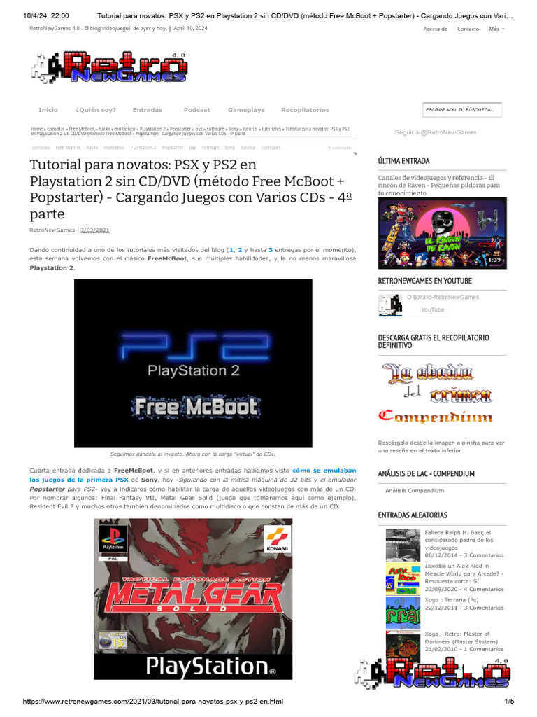 Tutorial para Novatos: PSX Y Ps2 en Playstation 2 Sin CD/DVD (Método Free Mcboot + Popstarter ...