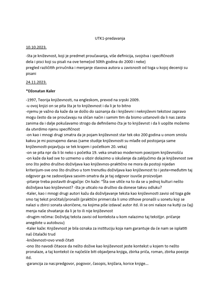 UTK1 Predavanja | PDF