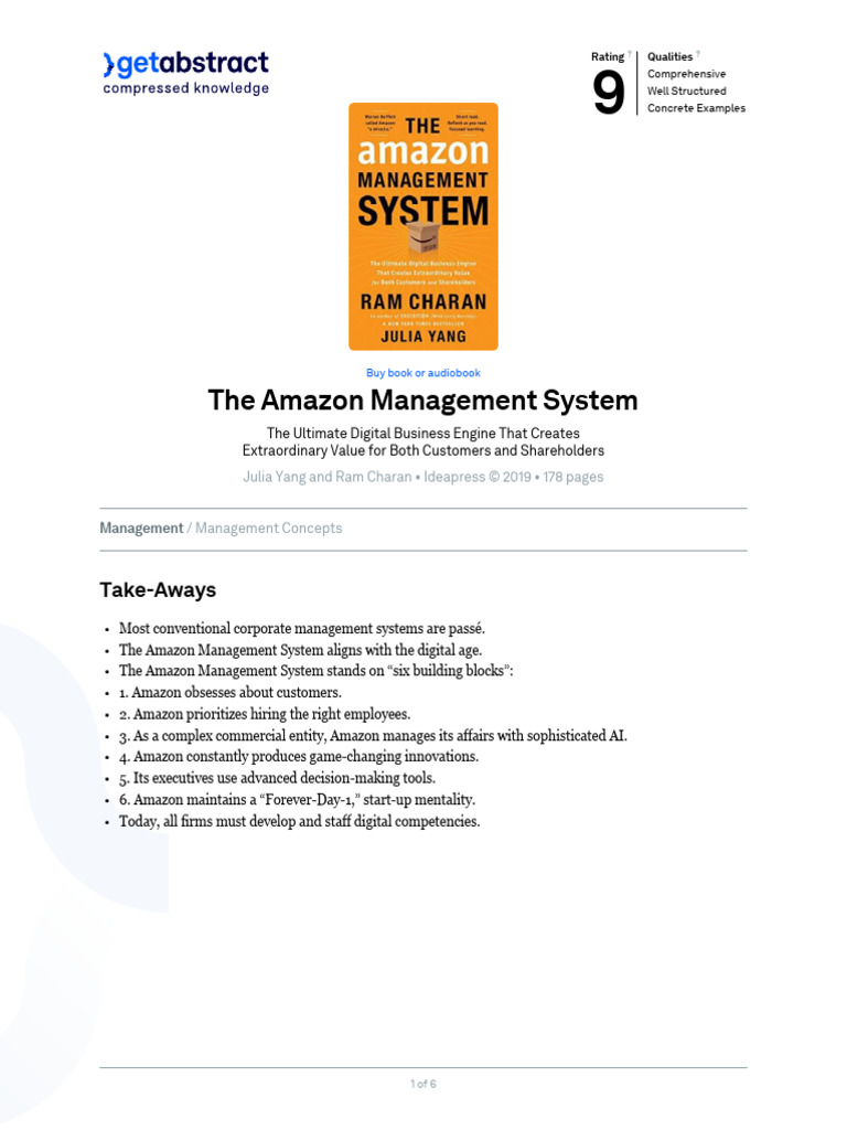 The Amazon Management System Yang en 39577 | PDF | Innovation ...