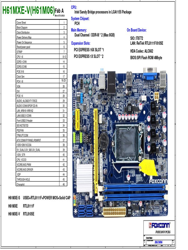 Foxconn H61mxe-V h61m06 Rev. A | Download Free PDF | Computer Hardware ...