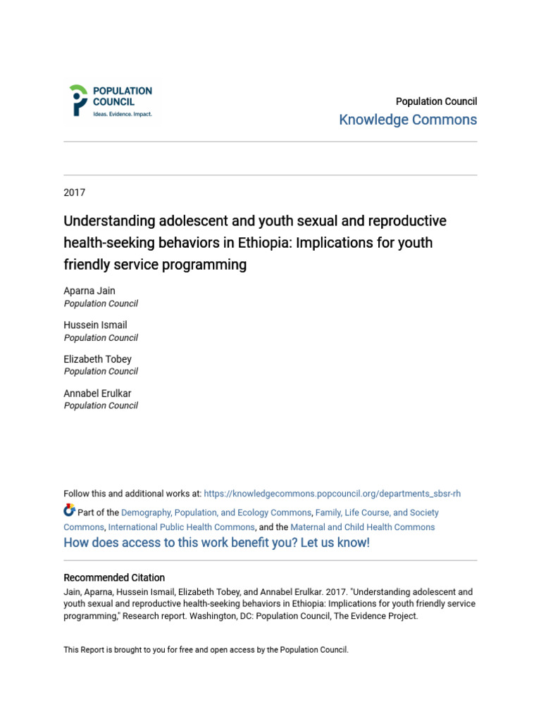 Understanding Adolescent and Youth Sexual and Reproductive Health | PDF ...