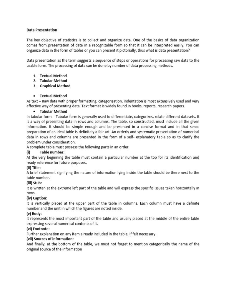 Data Presentation | PDF | Histogram | Chart