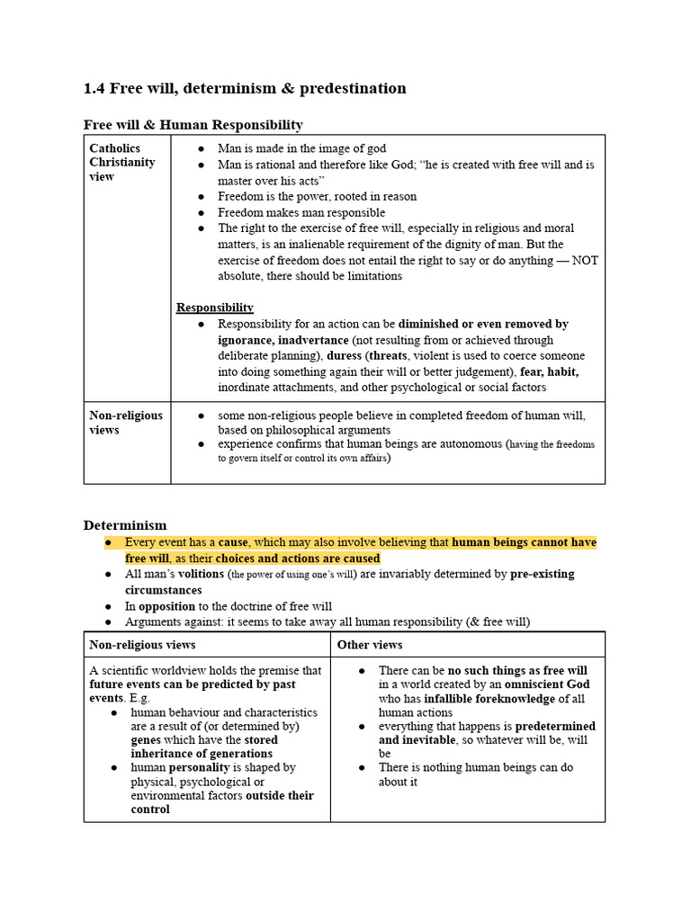 Free Will vs. Determinism Debate | PDF | Free Will | Determinism