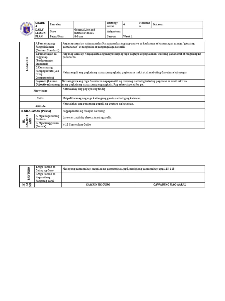 EPP Lesson Plan. | PDF