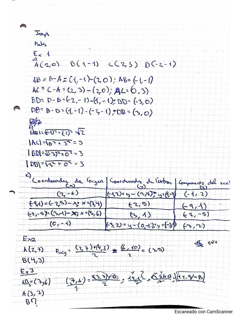 Exercicis Vectors - Mates - Joseph | PDF
