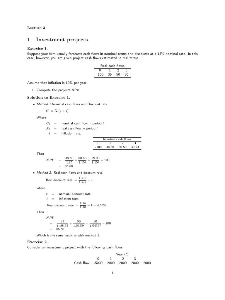Investment Project Analysis and NPV Calculations | PDF | Internal Rate ...