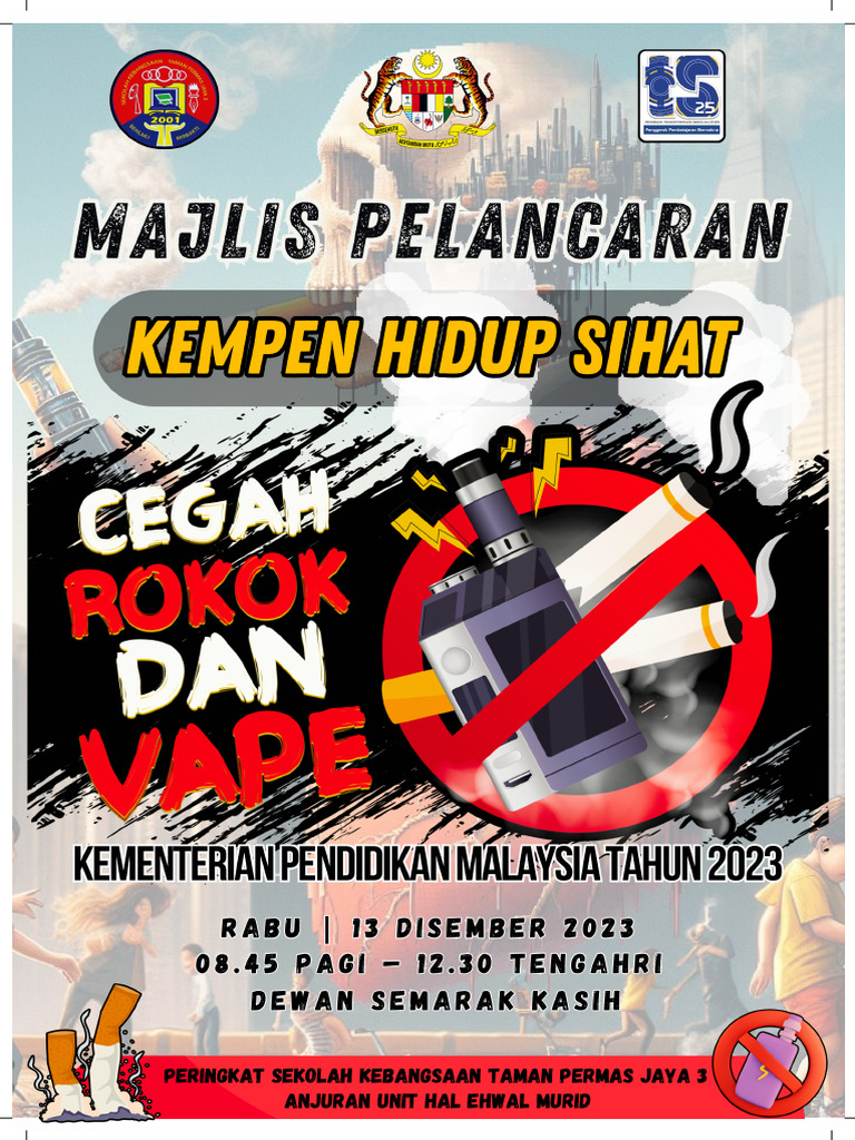 Buku Program Kempen Hidup Sihat Cegah Rokok Dan Vape 2023 Sktpj3 | PDF