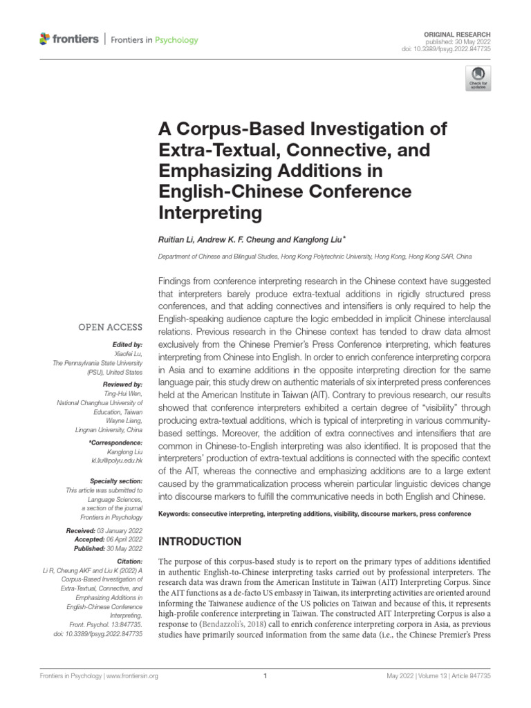 A Corpus-Based Investigation of Extra-Textual, Connective, and Emphasizing Additions in English ...