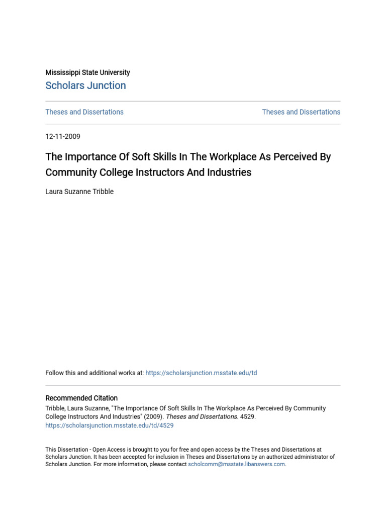 The Importance of Soft Skills in The Workplace As Perceived by Co | PDF ...