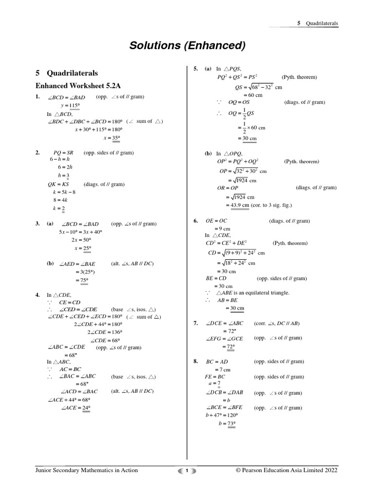 EnhancedWS 5 Solution | PDF | Rectangle | Elementary Geometry