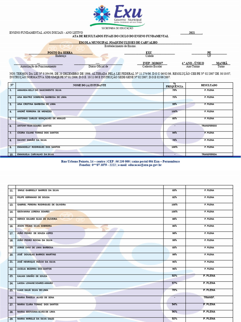 ATA 4º ANO ATUAL - 2021 | PDF | Xadrez