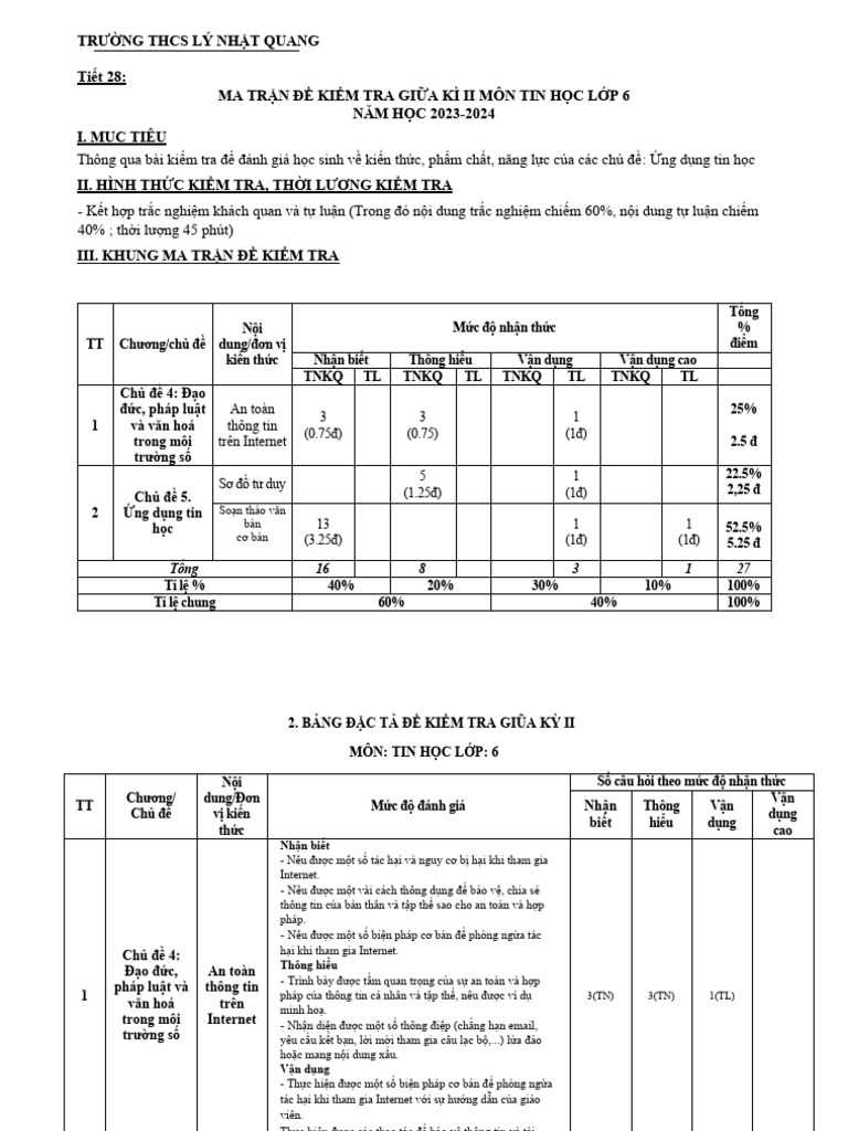 Gi A K 2 - Tin 6 (Sao) | PDF