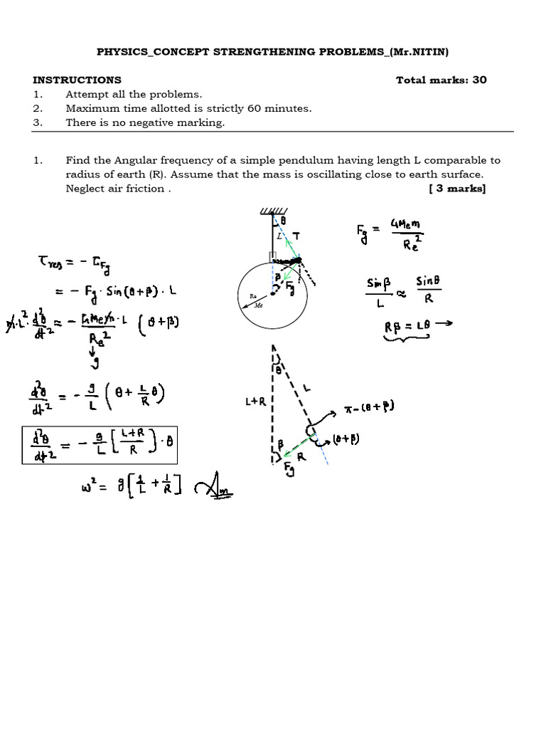 Physics Problem Set with Solutions | PDF | Photoelectric Effect | Acceleration