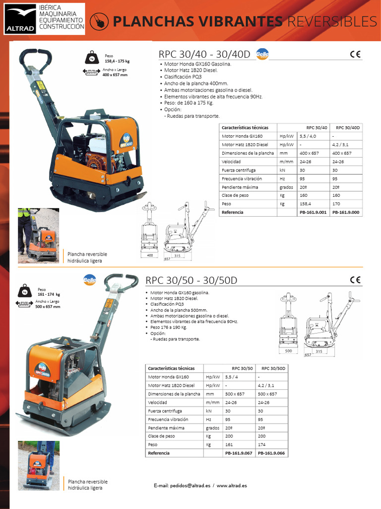 Especificaciones RPC 30/40 y 30/50 | PDF | Coche | Tecnología de vehículos
