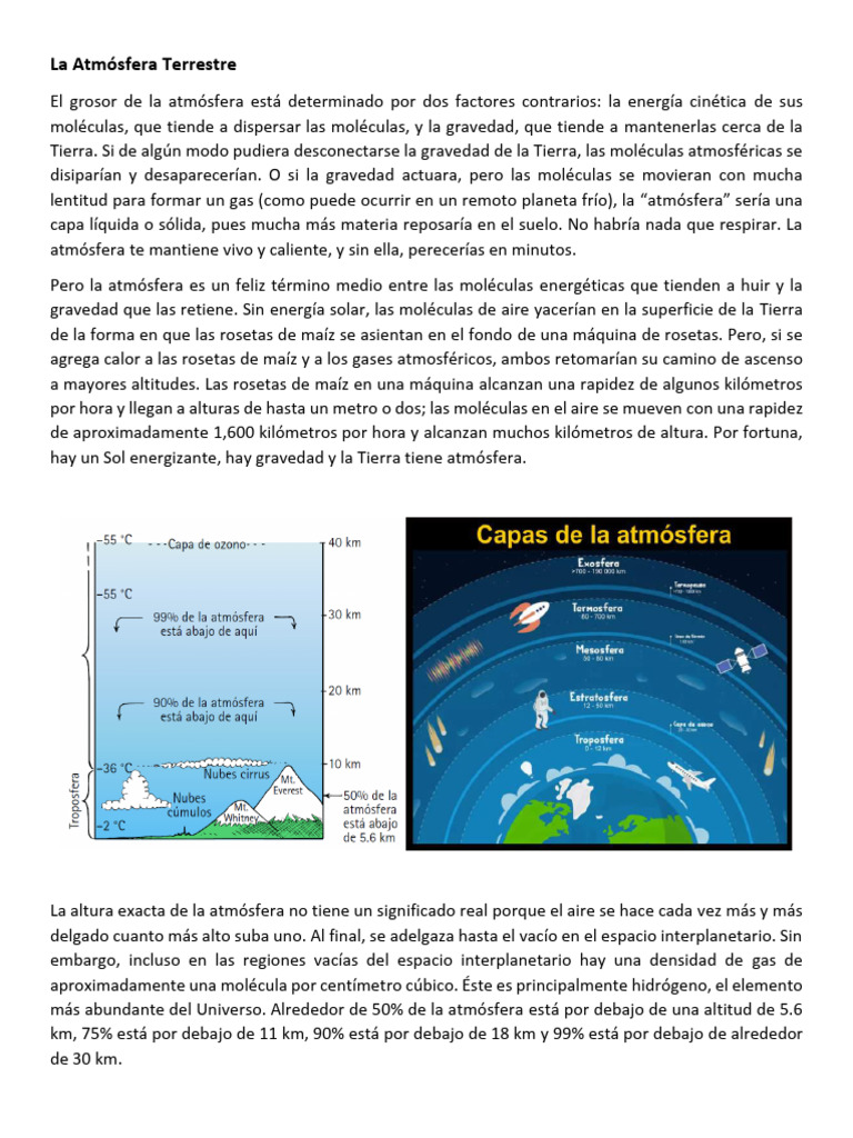 La Atmósfera Terrestre | PDF | Atmósfera | Atmósfera de tierra