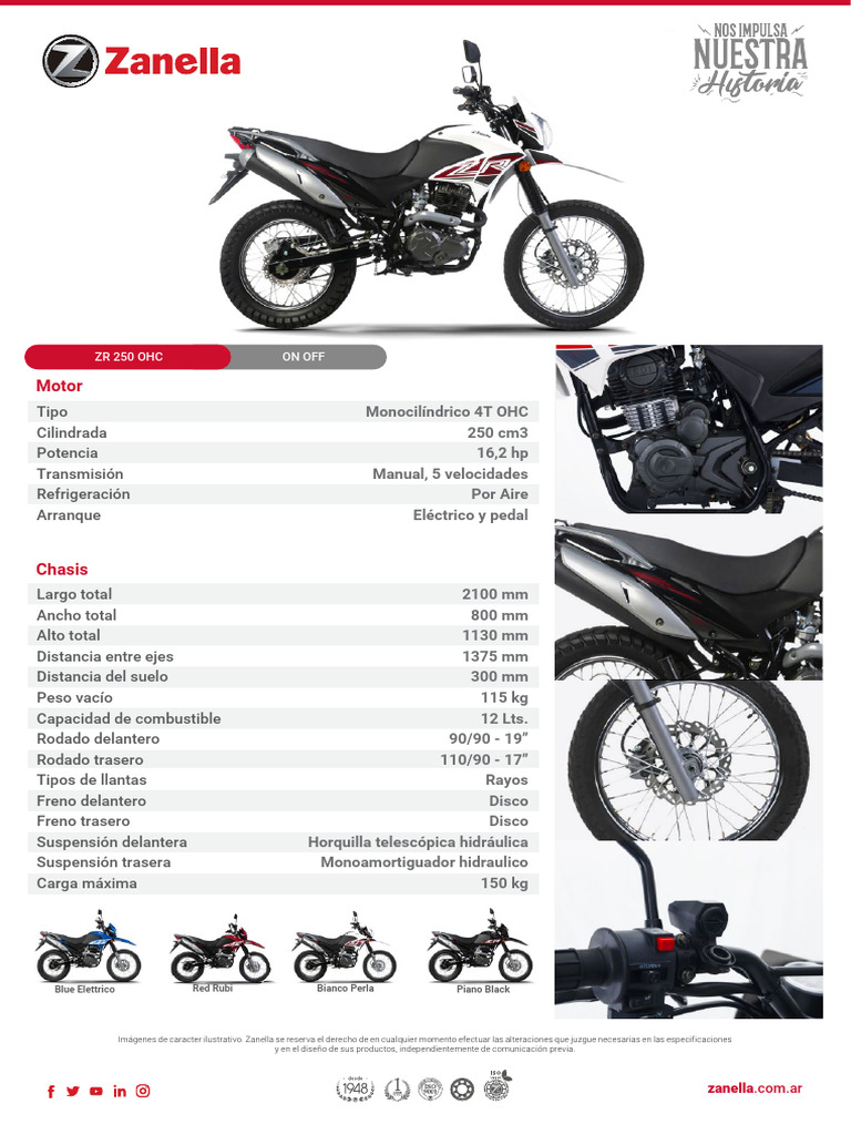 Ficha Tecnica - ZR 250 Ohc | PDF | Vehículos de lujo | Fabricantes de ...