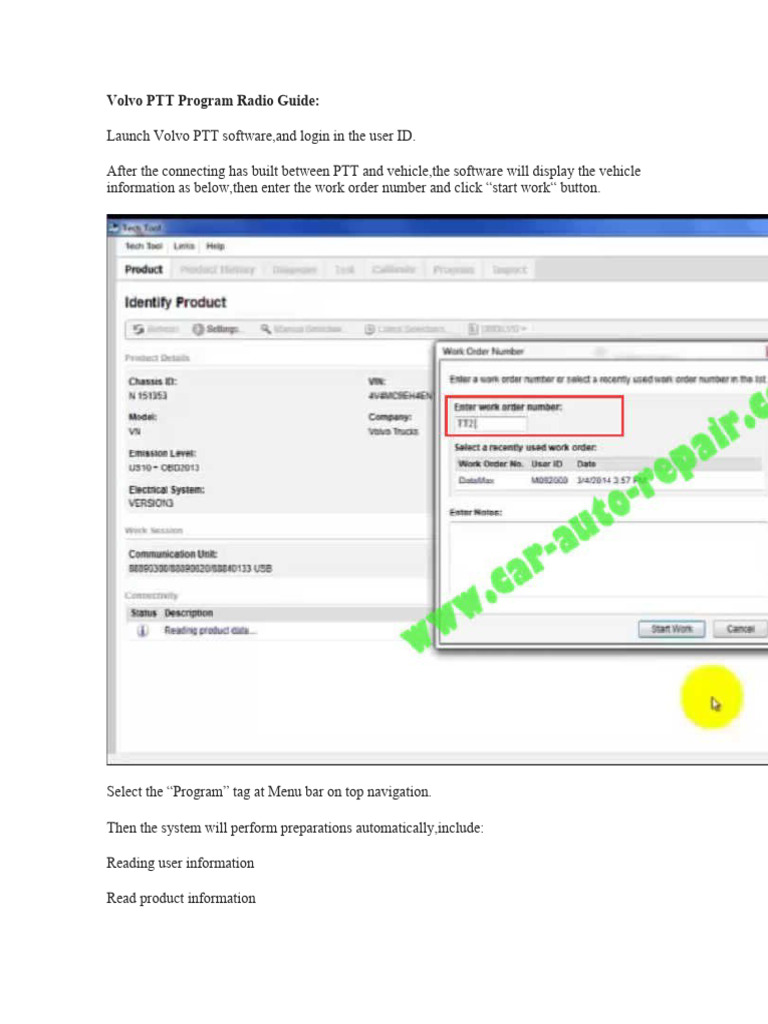 Volvo PTT Radio Programming Guide | PDF