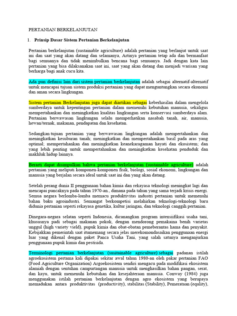 Pertanian Berkelanjutan | PDF | Teknologi & Rekayasa