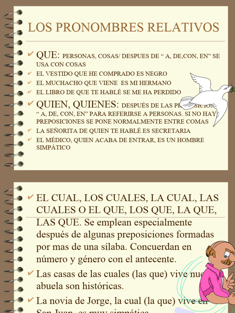 Pronombres Relativos Clase | PDF | Artes del Lenguaje y Comunicación ...