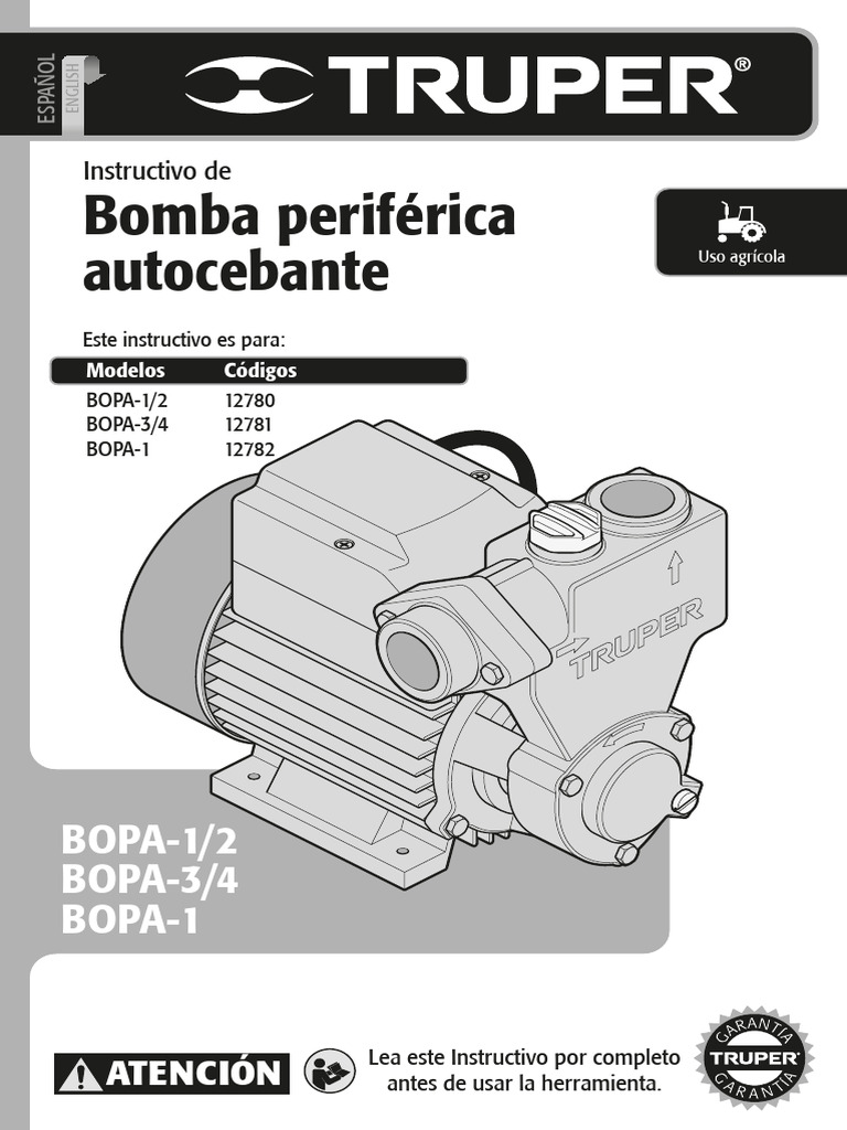 Bomba Periférica Autocebante: BOPA-1/2 BOPA-3/4 BOPA-1 | PDF | Bomba ...