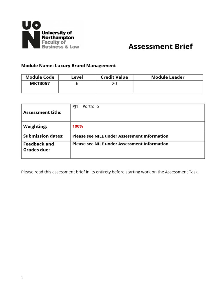 MKT3057 23-24 EWO PJ1 Assessment Brief | PDF | Turnitin | Academic Dishonesty
