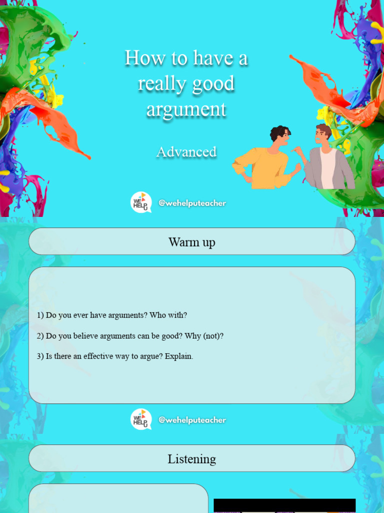 Advanced - How To Have A Really Good Argument | PDF | Argument | Truth