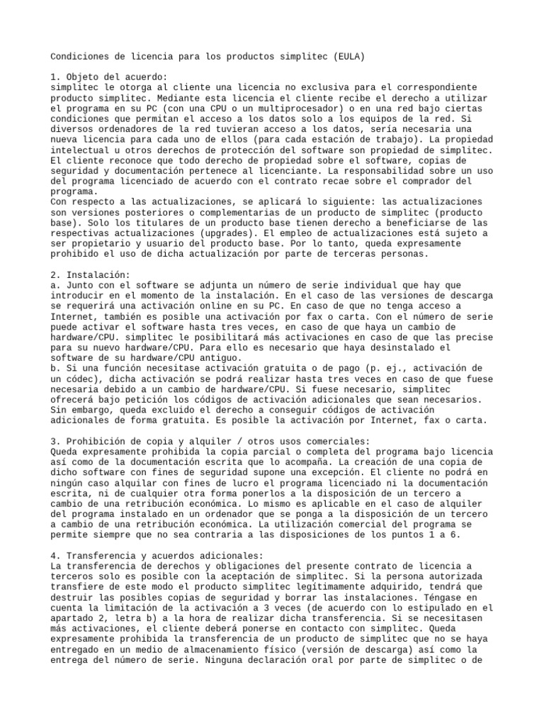 License es-ES | PDF | Software | Informática
