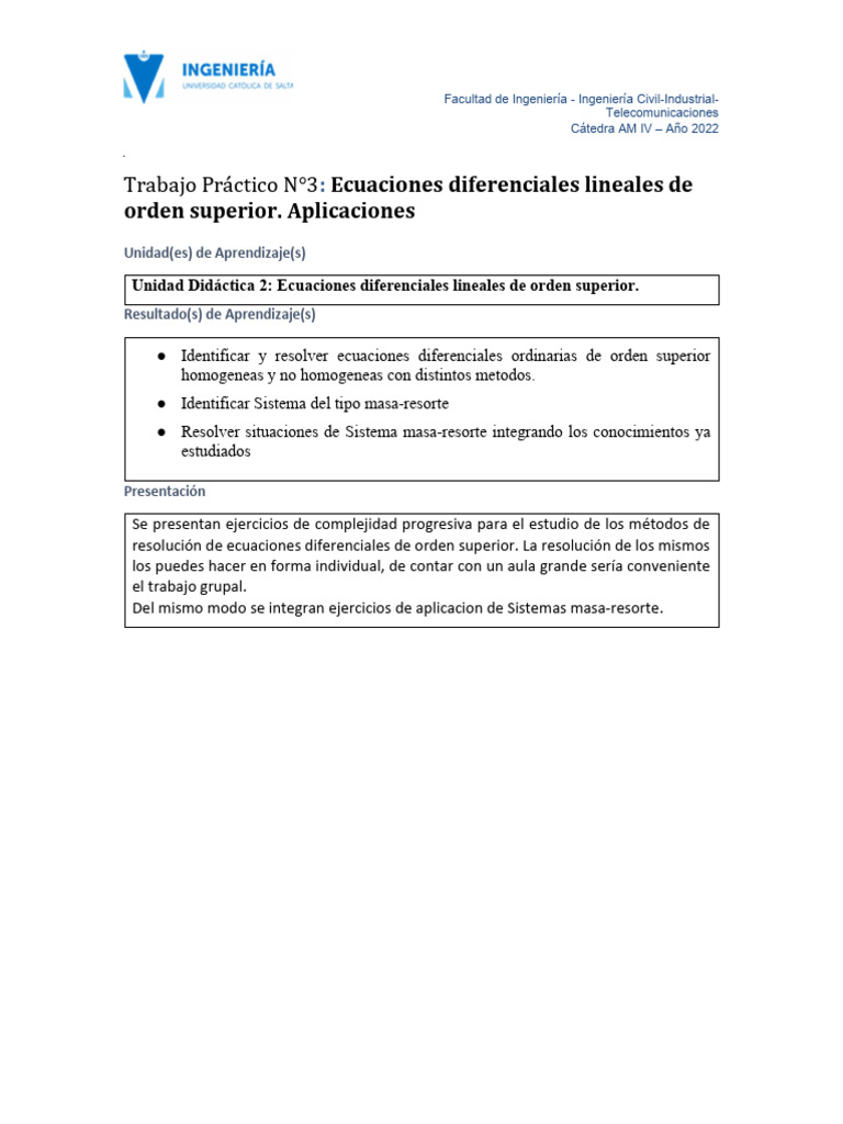 TP3 Am4 22 | PDF | Ecuaciones | Ecuaciones diferenciales