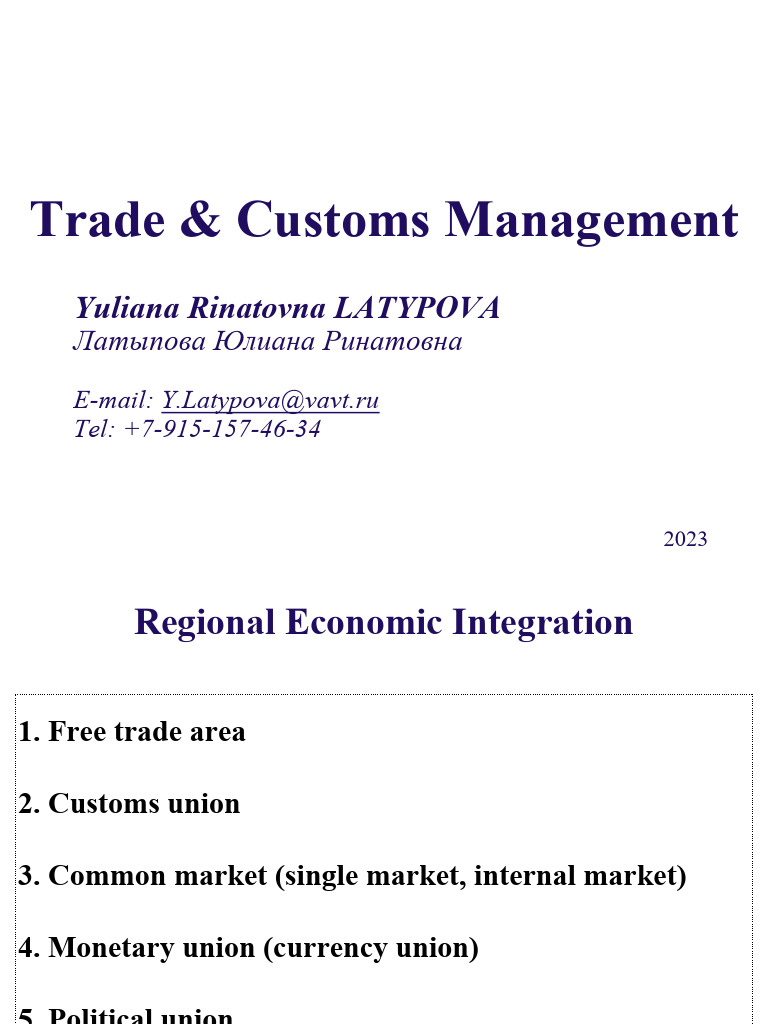 Trade and Customs Management | PDF | Trade | International Trade