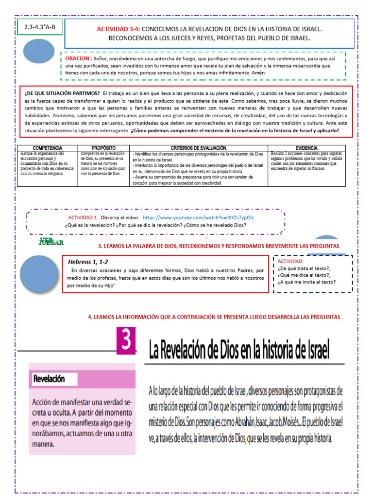 2.3-4, 3° Conocemos La Revelación de Dios en La Historia de Israel ...