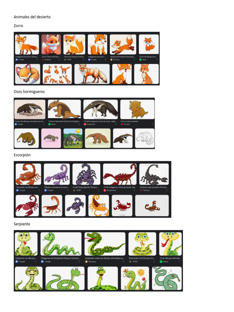 Animales Del Desierto Pdf