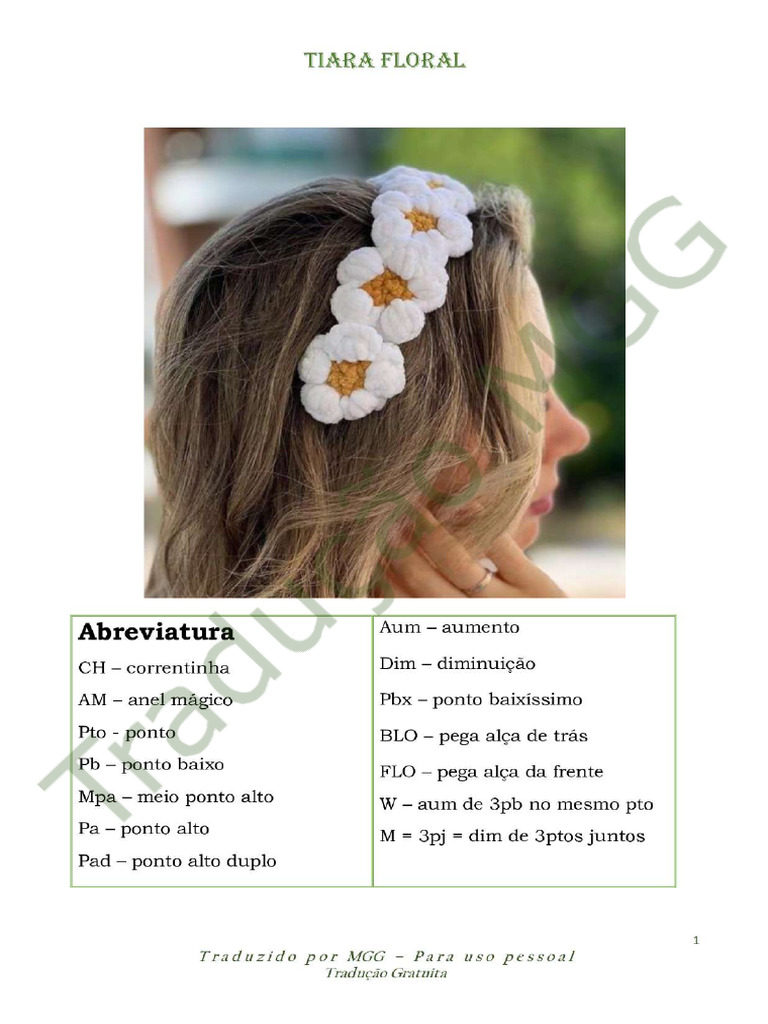 Tiara Floral Fio Pelúcia - MGG2 | PDF