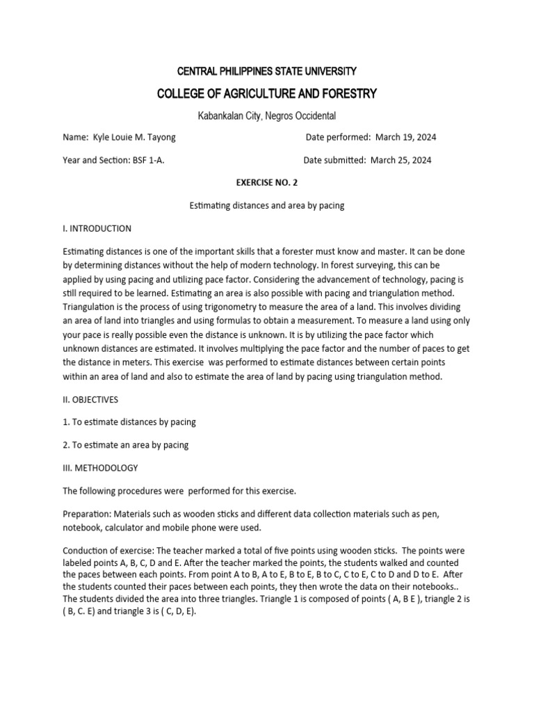 Estimating Distances and Area | PDF | Area | Surveying