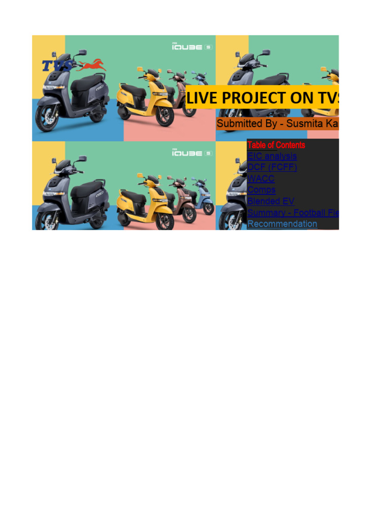TVS Motors Live Project Final 2 | PDF | Cost Of Capital | Expense