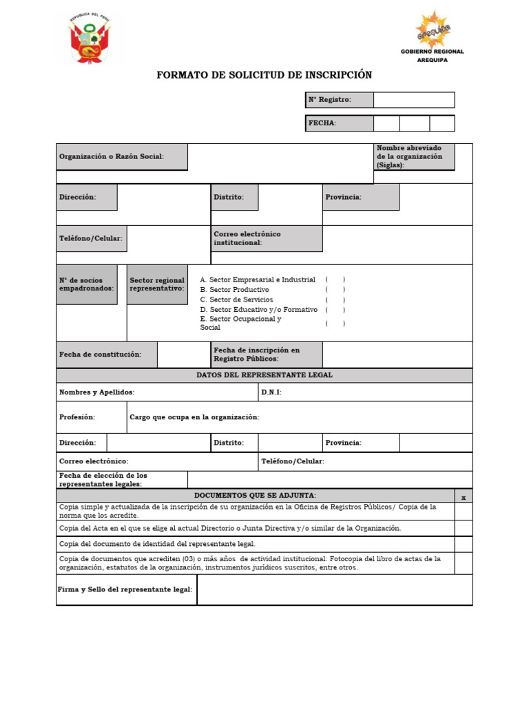 Formato de Solicitud de Inscripci N | PDF | Gobierno