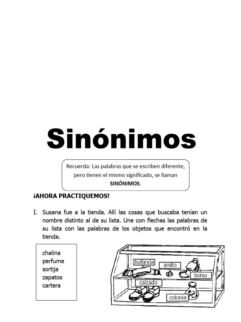 SINONIMOS Y ANTONIMOS | PDF