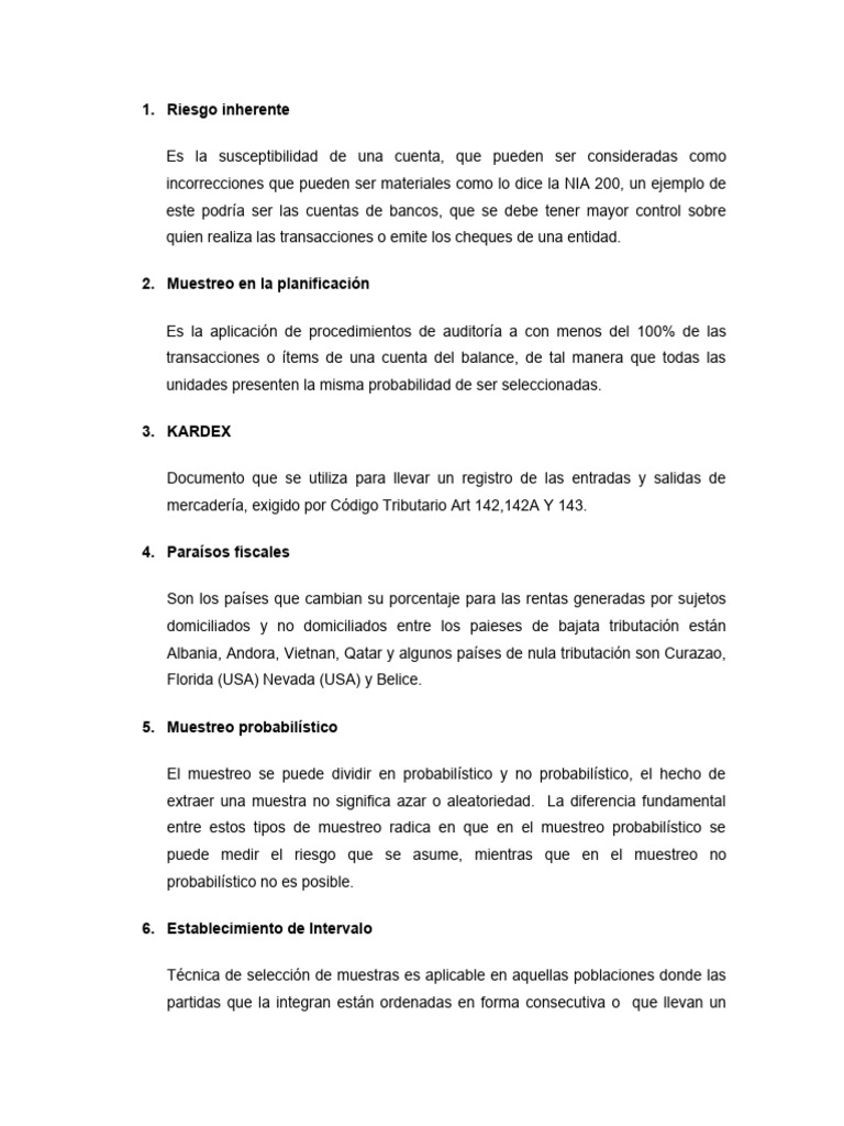 Riesgo Inherente | PDF | Muestreo (Estadísticas) | Probabilidad