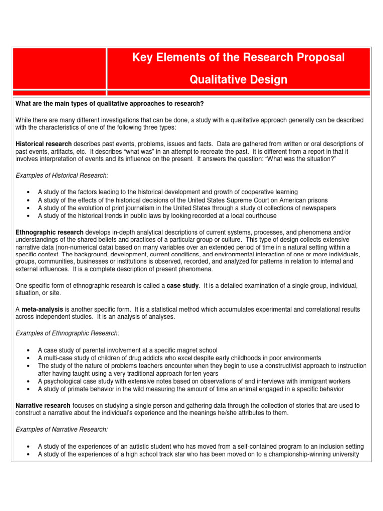 Qualitative Research Proposal Essentials | PDF | Qualitative Research ...