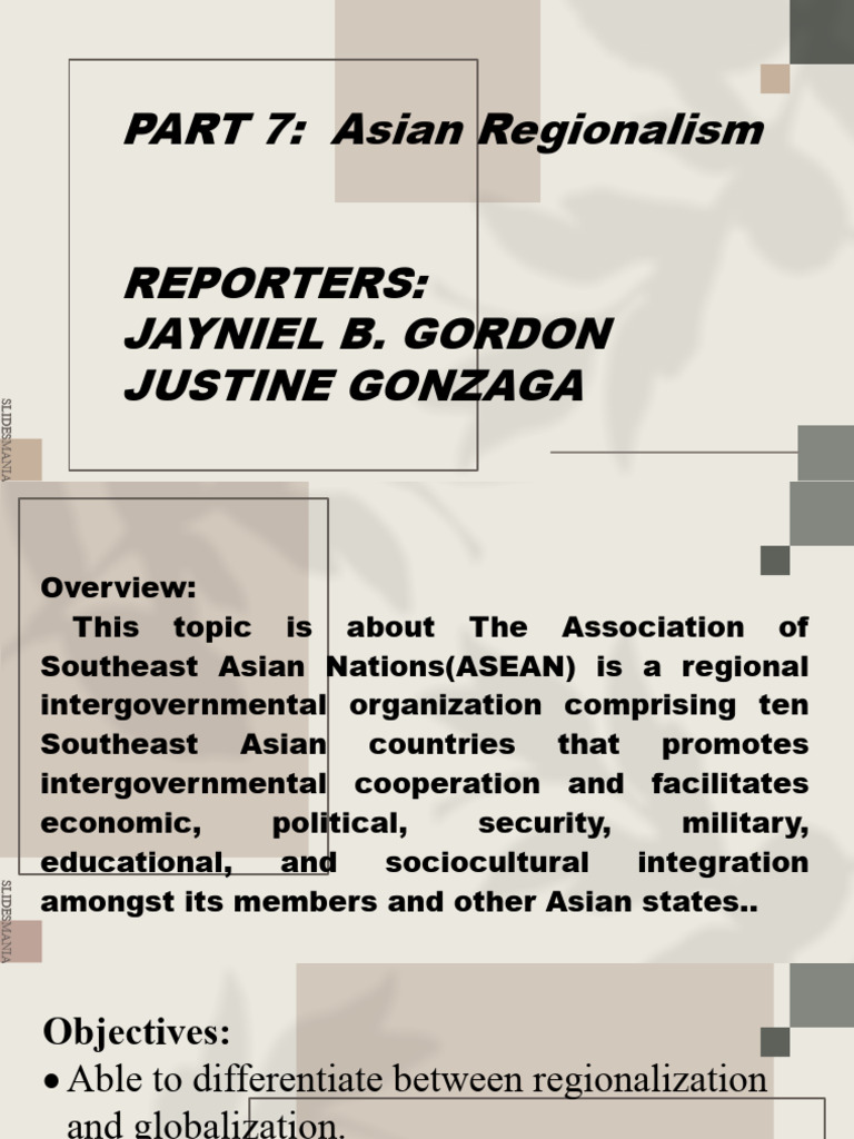 ASEAN and Asian Regionalism Overview | PDF | Political Science ...