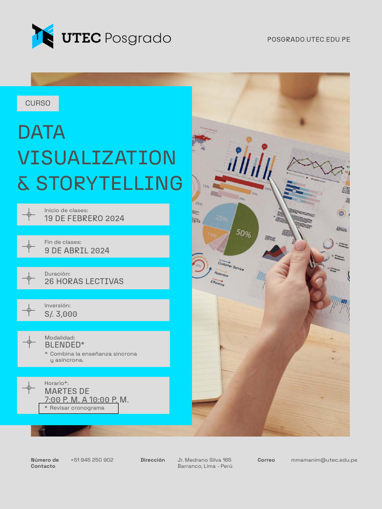 Brochure Curso Data Visualization & Storytelling | PDF | Videotelefonía | Informática