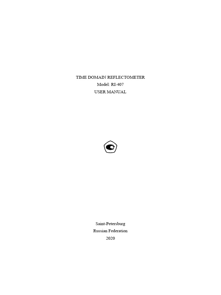 TDR RI-407 User Manual ENG v3 | PDF | Computer Engineering | Electromagnetism