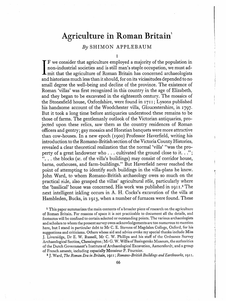 Agriculture in Roman Britain | PDF | Sheep | Plough