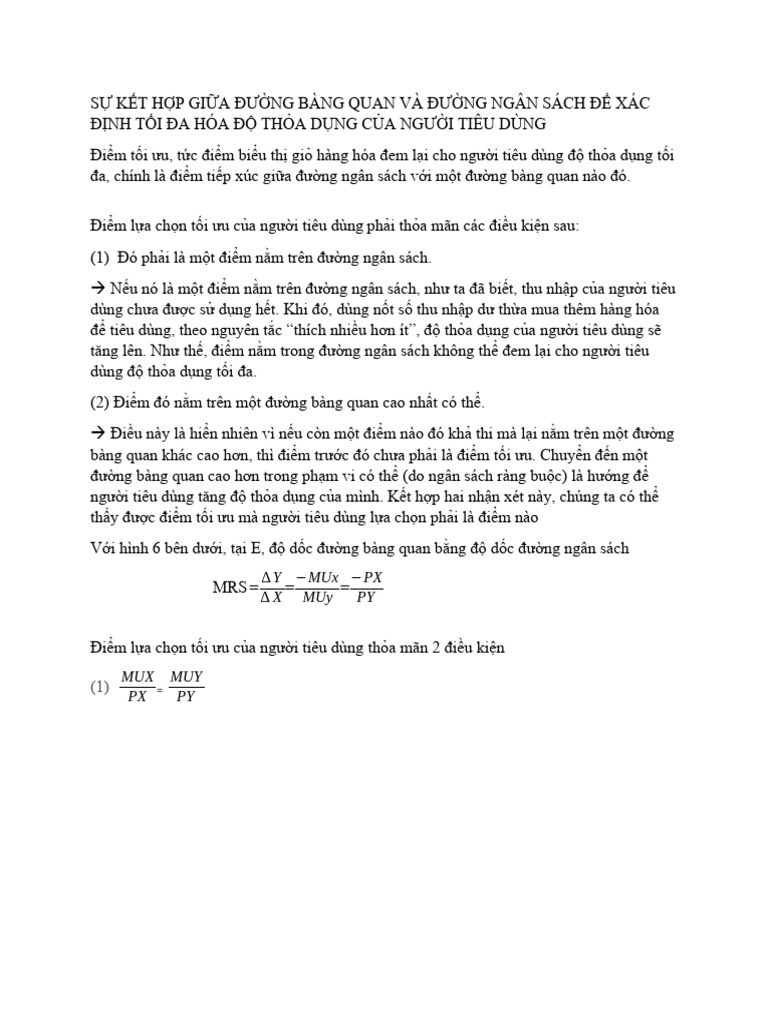 SỰ KẾT HỢP GIỮA ĐƯỜNG BÀNG QUAN VÀ ĐƯỜNG NGÂN SÁCH | PDF