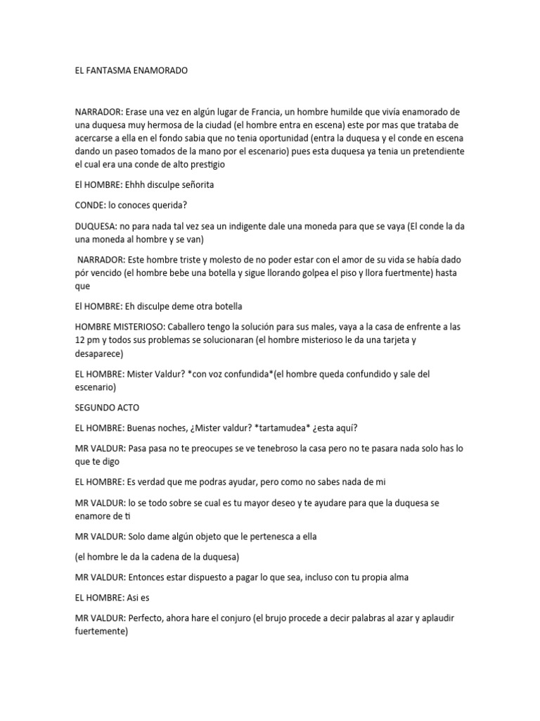 El amor y el fantasma vengador | PDF