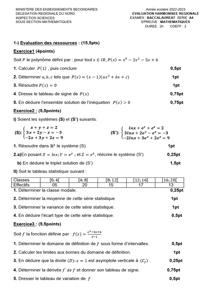 Maths Baccalaureat A4 | PDF | Méthodes et références pédagogiques ...