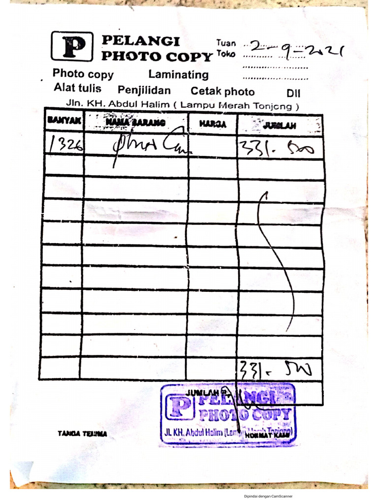 Nota Fotocopy Jabar | PDF