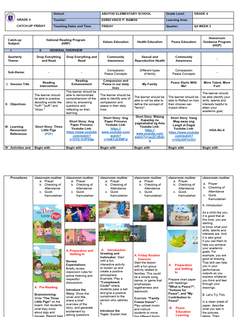 DLL Catch Up Friday Week 3 | PDF | Reading Comprehension | Learning