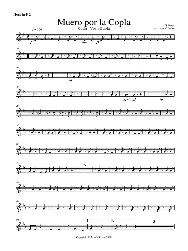 Muero Por La Copla (Parts) | PDF
